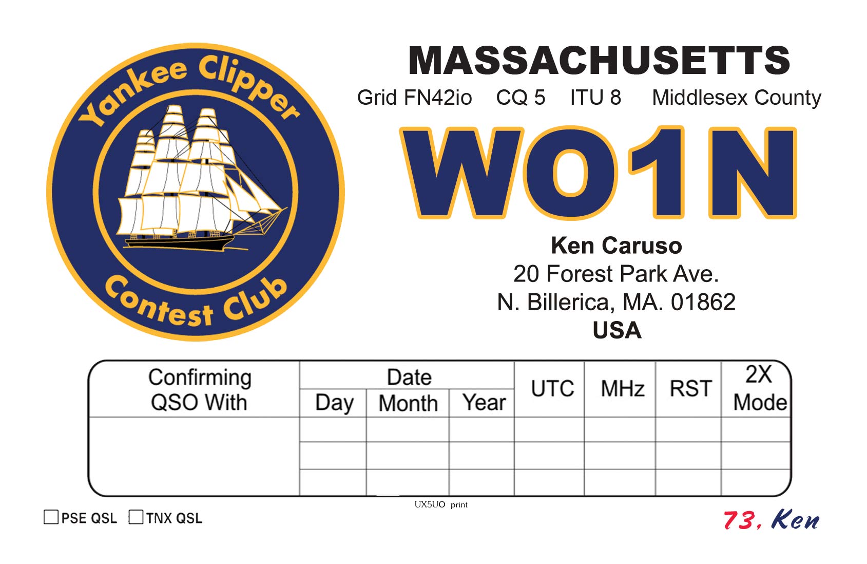 YCCC QSL Cards – Yankee Clipper Contest Club